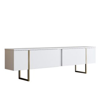Hanah Home Porta Tv In Legno luxe - 180 X 30 X 50 Cm - Oro Bianco
