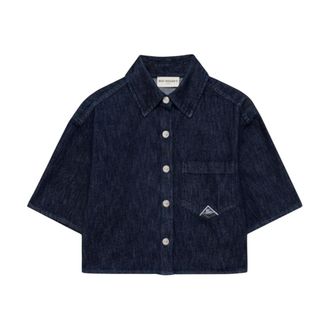 Roy Rogers Femme, Blouses et Chemises, Bleu, Taille: 36 FR Camicia in denim Light Rinse