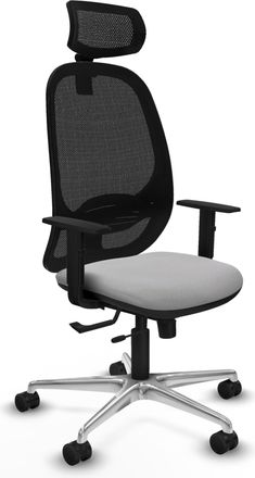 Piqueras y Crespo Drehstuhl mit 1D-Armlehnen, h&ouml;henverstellbare Lendenwirbelst&uuml;tze und h&ouml;henverstellbares Kopfteil, Neigung und Neigung, ausgestattet mit Syncro/Traslac