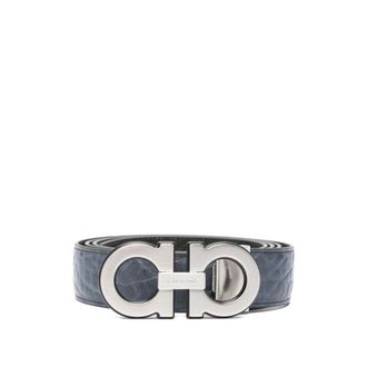 Ferragamo Double Adjus Belt - - Accessories - Herren - Blau - 110 CM