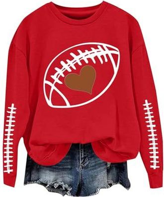 Generic Sweat-shirts pour femme - Imprim&eacute; graphique britannique - Haut surdimensionn&eacute; - Col rond - Manches longues - Automne - Hiver - D&eacute;contract&eacute; - Confortab