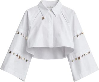 Vivetta Vivetta, Femme, Blouses et Chemises, Blanc, Taille: 36 FR Chemise Sculpturale Courte