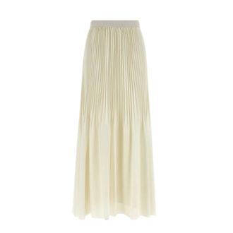 Twinset Langer Faltenrock - - Skirts - Damen - Wei&szlig; - L