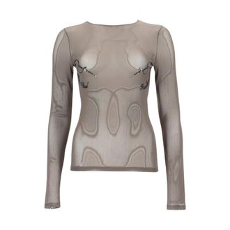 Jean Paul Gaultier Long Sleeve Tops - - Tops - Damen - Grau - XS