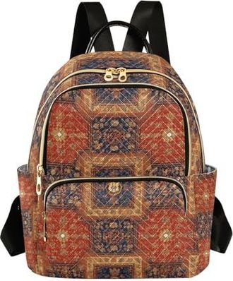 Mnsruu Mini sac à dos pour femme, motif mandala, bohème, aztèque, fleur orange, petit sac à dos tendance décontracté, Multi1168, S