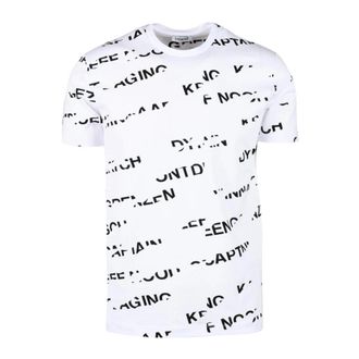 Dirk Bikkembergs Homme, Tops, Blanc, Taille: L T-shirt coton &eacute;lasthanne