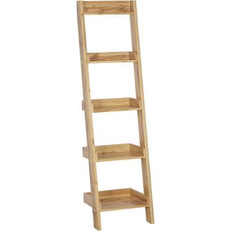 Beliani Echelle Bois Clair 5 Niveaux en MDF Finition Mate 169 cm Look Naturel Mobile Duo