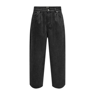 Only & Sons Only & Sons, Homme, Jeans, Noir, Taille: W33 L32 Jean en coton avec zip et bouton