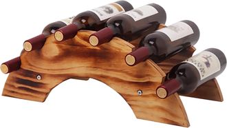 Generic Brückenförmiges Weinregal Holz, Kreatives Bogendesign, Robust und Langlebig, Einfach zu Montieren, Geeignet für Küchen, Wohnzimmer und Restaurants(Mul