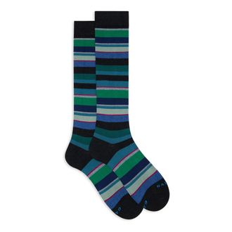 Gallo Gallo, Femme, Sous-v&ecirc;tements, Multicolore, Taille: ONE Size Longues Chaussettes Ray&eacute;es en Coton