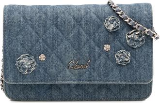 Chanel Hobo Bags - Quilted Denim Camellia Charms Wallet On Chain - Gr. unisize - in Blau - für Damen