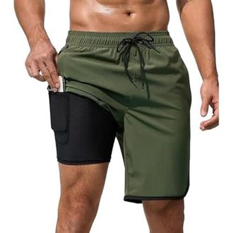 Generic HUIWDP Short de bain d&eacute;t&eacute; tendance en polyester pour homme S&eacute;chage rapide Taille &eacute;lastique Pantalon de plage Traje De Ba&ntilde;o, A21, 4XL
