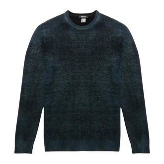 Avant Toi Handbemalter umkehrbarer zerst&ouml;rter Pullover - - Knitwear - Herren - Blau - L