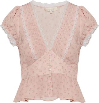 LoveShackFancy Loveshackfancy, Damen, Blusen & Hemden, Rosa, XLGr&ouml;&szlig;e