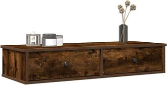 vidaXL Vidaxl - tag&egrave;re murale avec tiroirs ch&ecirc;ne fum&eacute; bois ding&eacute;nierie