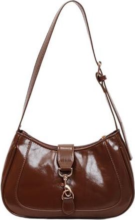 Generic Sac &agrave; bandouli&egrave;re en cuir PU pour femmes, avec boucle de ceinture, sac &agrave; main &eacute;l&eacute;gant sous les bras pour le travail et les voyages