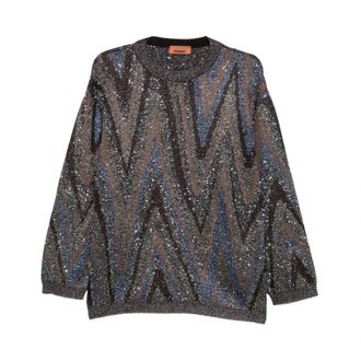 Missoni Rundhals-Pullover mit Paillettenbesatz - - Knitwear - Herren - Mehrfarbig - L
