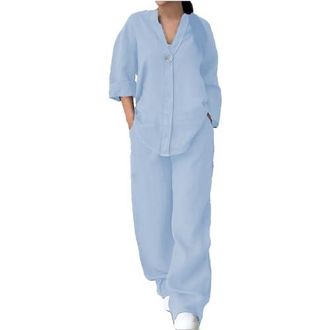 Generic Ensemble de sport 2 pi&egrave;ces pour femme - Ouvert sur le devant - Deux pantalons daffaires en cuir - Manteau et pantalon - Surv&ecirc;tement pour femme - Ensem