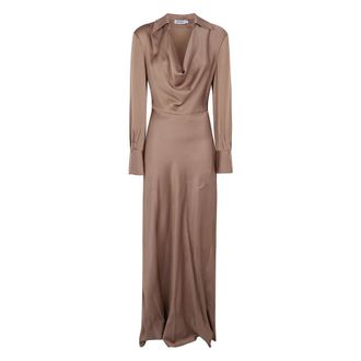 SIMKHAI Femme, Robes, Brun, Taille: 40 FR Adelle Draped Satin Gown
