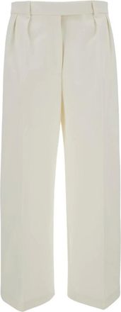 Thom Browne Femme, Pantalons, Blanc, Taille: 36 FR Pantalon Twill D&eacute;contract&eacute; &agrave; Plis