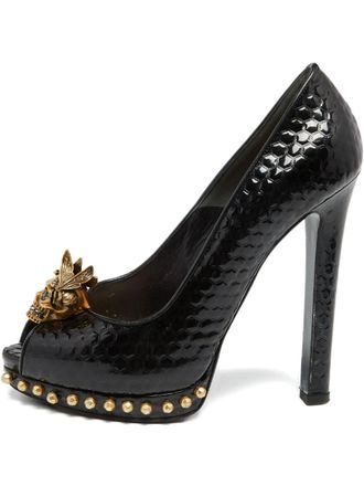 Alexander McQueen escarpins en cuir à talon 140 mm - Noir