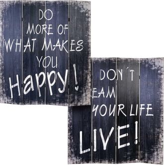 Mendler Foto-Paravent Vintage, Paravent Raumteiler Trennwand - 180x160cm, Spruch