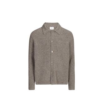 Nn.07 Cardigan &agrave; col classique en laine m&eacute;lang&eacute;e