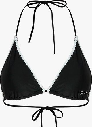 Karl Lagerfeld Haut de maillot de bain triangle &agrave; bords festonn&eacute;s