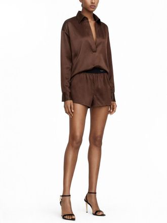 Tom Ford Silk Pajama Shorts - Brown