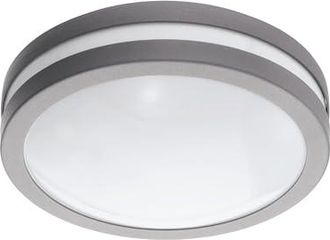 Eglo Smart Home LED Deckenlampe Locana-C, Deckenleuchte au&szlig;en, Au&szlig;enleuchte dimmbar, Stahl verzinkt in silber, Kunststoff in wei&szlig;, warmwei&szlig;, IP44