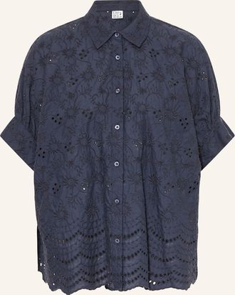 Emily van den Bergh Emily Van Den Bergh Hemdbluse Aus Lochspitze blau