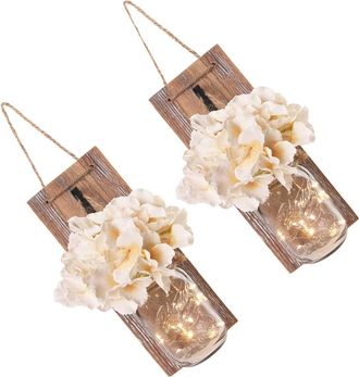 Valiclud Wandkerzenhalter aus Holz und Glas Langlebige H&auml;ngelampe Zur Wanddekoration Kompakte H&auml;ngekerzenhalterung f&uuml;r Festliche Wohnraumgestaltung