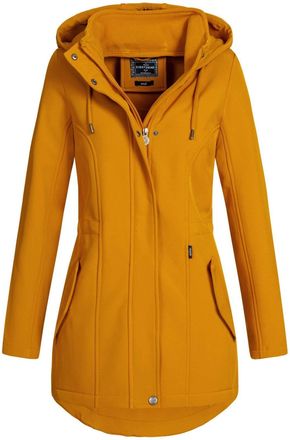 Eight2Nine Damen Softshelljacke LETN-041 Kurzmantel mit Kapuze thai curry (003) M