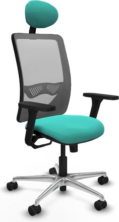 Piqueras y Crespo Stuhl mit Nackenst&uuml;tze Zulema mit 3D-Armen, h&ouml;henverstellbarer Lendenwirbelst&uuml;tze und festem Kopfteil, ausgestattet mit 3 Positionen und Schneidschaum