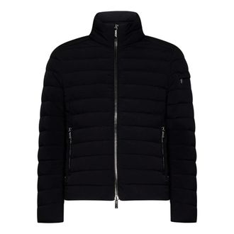 Moorer Homme, Vestes, Noir, Taille: M Manteau matelass&eacute; noir avec col roul&eacute; et fermeture &eacute;clair
