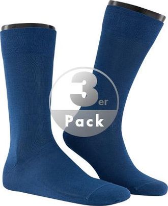 Falke Herren Socken blau Baumwolle unifarben