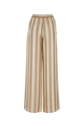 Fendi Womens All Trousers Beige Silk