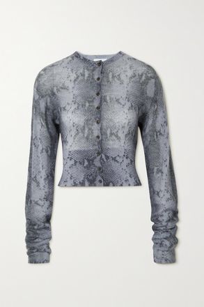 16Arlington Endora Cardigan Aus Strick Mit Schlangenmuster - Blau