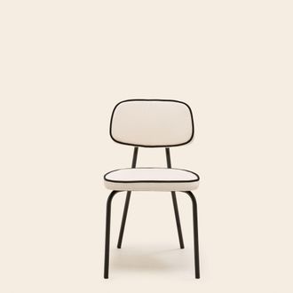 Madura Chaise Ysabeau Dalila ivoire et noir - ECRU