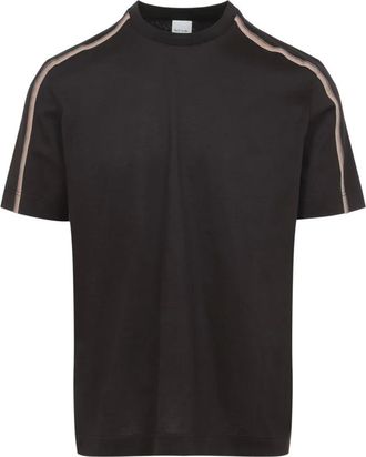 Paul Smith Homme, Tops, Brun, Taille: M Stripe Tape Detail T-Shirt