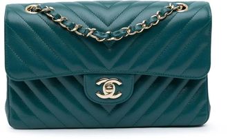 Chanel Hobo Bags - Small Classic Chevron Caviar Double Flap - Gr. unisize - in Blau - f&uuml;r Damen