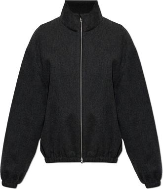 Jil Sander Veste en laine &agrave; col montant - Femme - Vestes - Gris - Taille: 44 FR