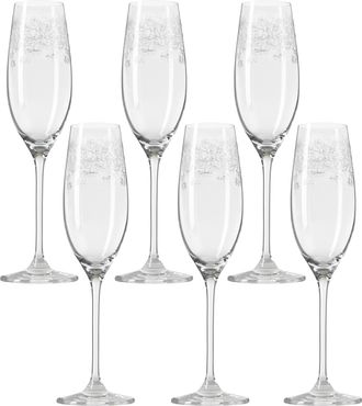 Leonardo Leonardo Chateau Sekt-Gl&auml;ser, Sekt-Kelch mit gezogenem Stiel, sp&uuml;lmaschinengeeignete Prosecco-Gl&auml;ser, 6-er Set, 200 ml, 061590
