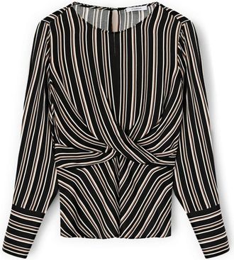 Motivi Femme, Blouses et Chemises, Gris, Taille: 44 FR Blouse portefeuille ray&eacute;e