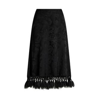 Etro Knielanger Rock mit geflochtenen Kordeln - - Skirts - Damen - Schwarzk - XS