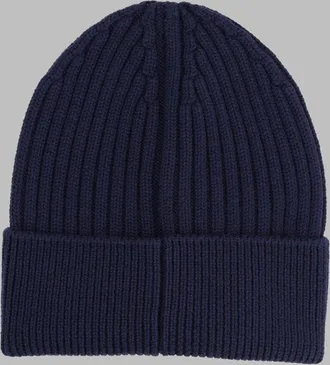 Moncler L20973B00001_04761778 Wool Ribbed Beanie - Navy