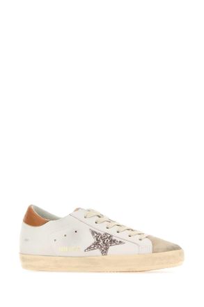 Golden Goose Womens White Leather Super-Star Sneakers Whibeicinleabro