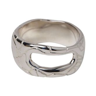 Octi unisex, Accessoires, Gris, Taille: ONE Size Bague Globe en Argent avec Motif Découpé