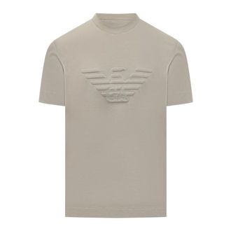 Emporio Armani Homme, Tops, Gris, Taille: XL T-shirt &agrave; logo brod&eacute;