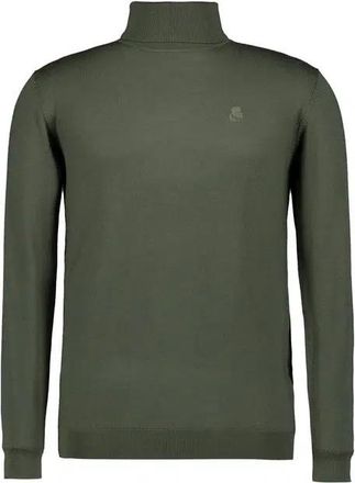 Karl Lagerfeld Herren Pullover gr&uuml;n Merinowolle unifarben
